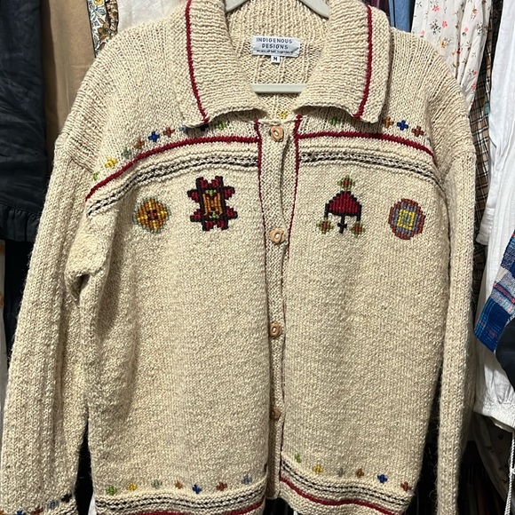 Indigenous | Sweaters | Indigenous Designs Hand Knitted Wool Cardigan ...